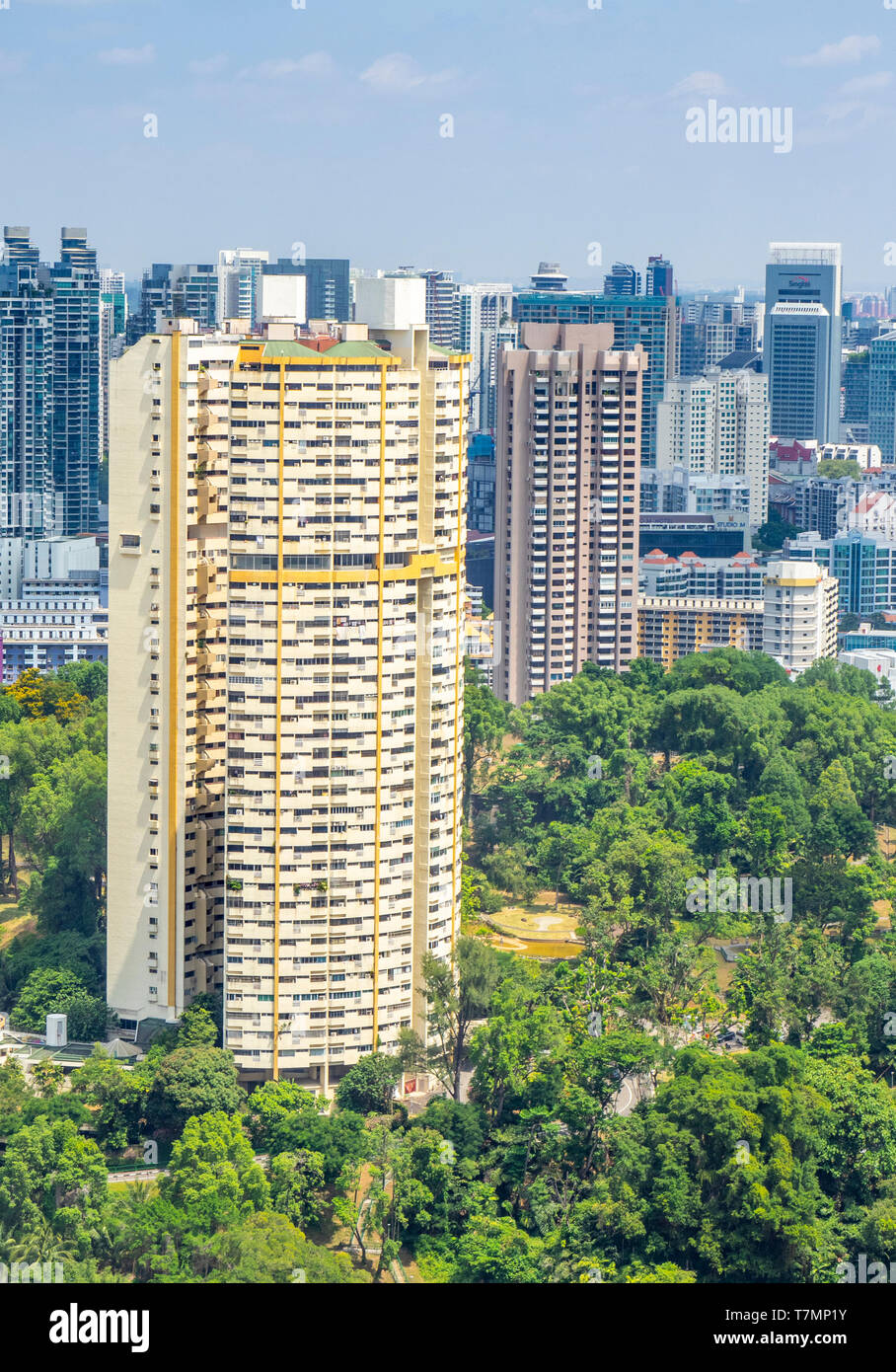 High rise residential apartment towers and skyscrapers in Singapore ...