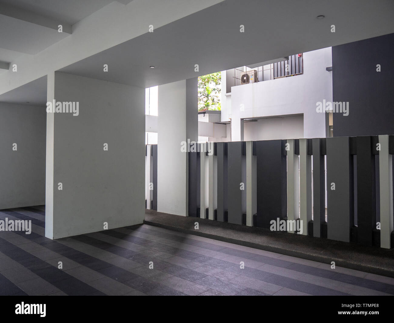 Ground level undercover walkway in Pinnacle@Duxton apartment complex ...