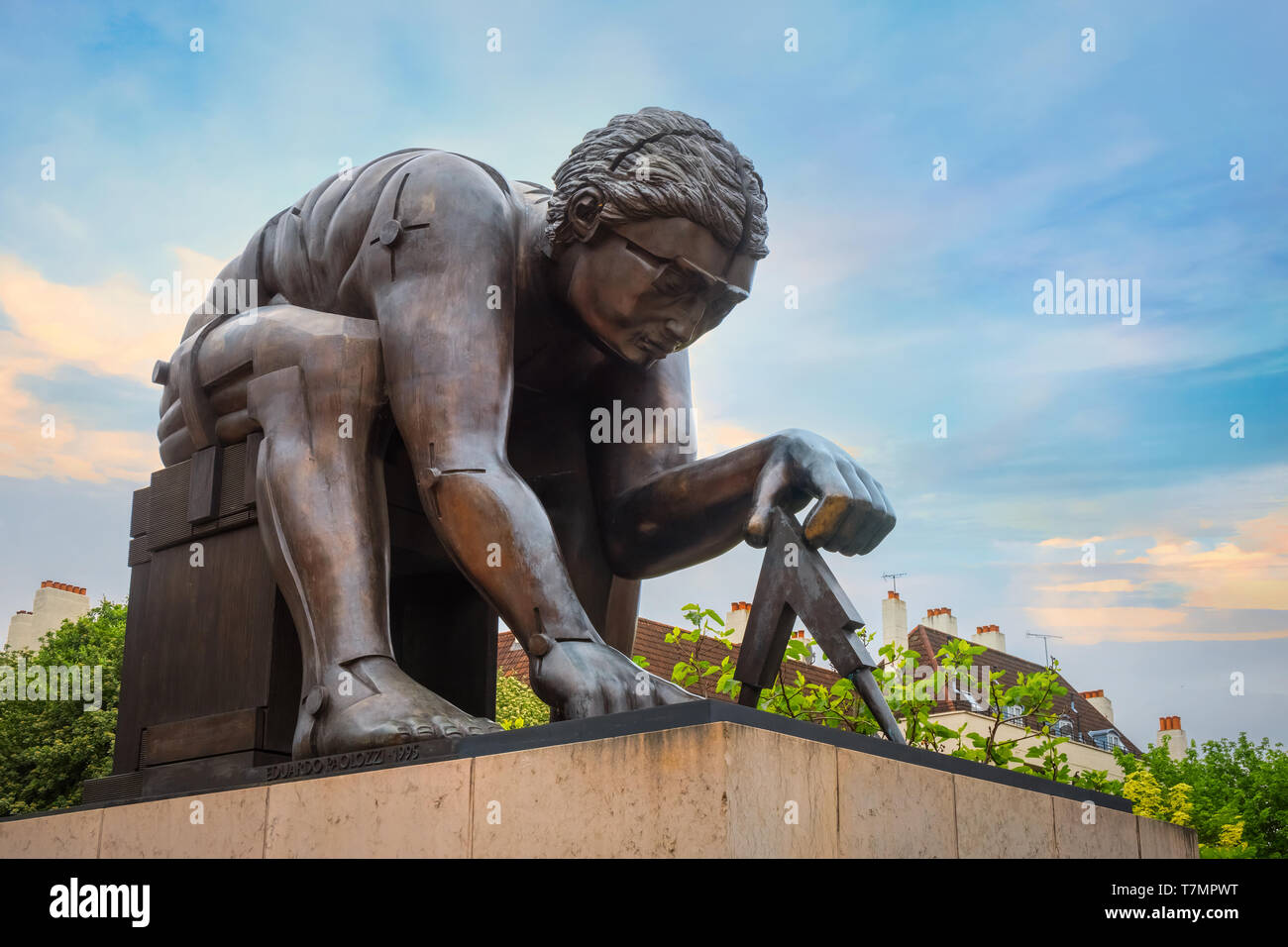 London, UK - May 12 2018: The Newton Sculpture by Eduado Paolozzi based ...
