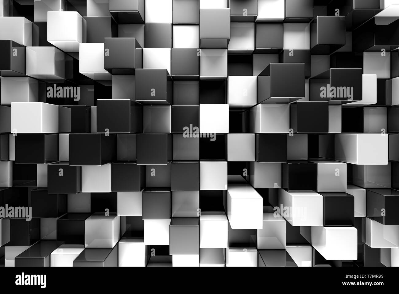 Mosaic of cubes Black and White Stock Photos & Images - Alamy