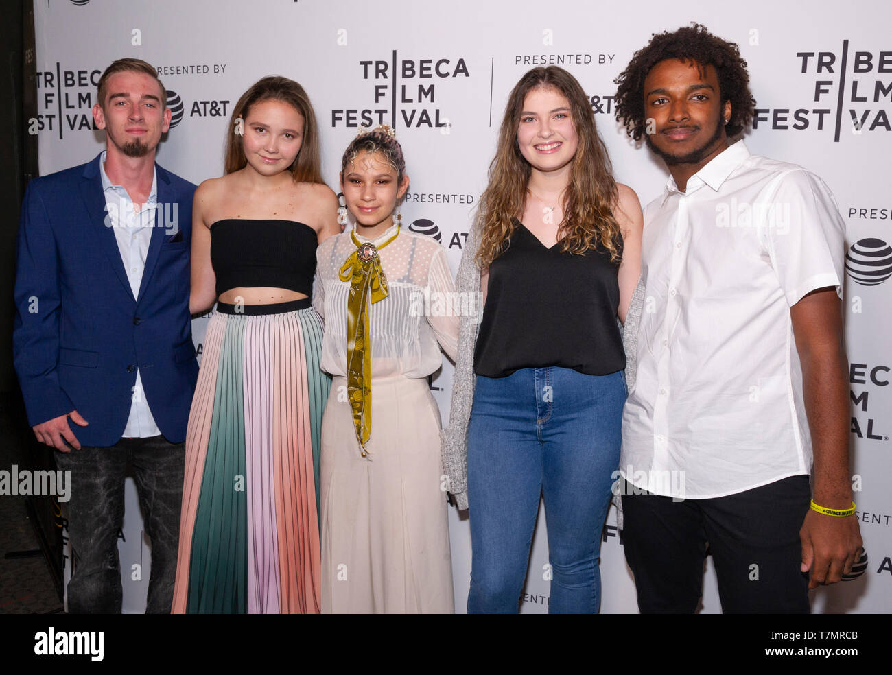 New York, NY - April 26, 2019: Sam Zeif, Lauren Hogg, Victoria Gonzales ...