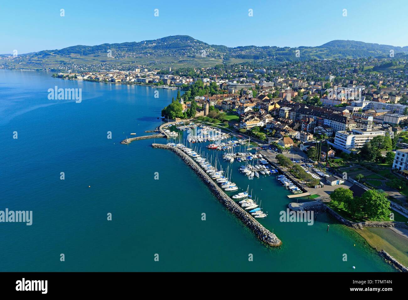 Switzerland, Canton of Vaud, Lake Geneva, District of La Riviera ...