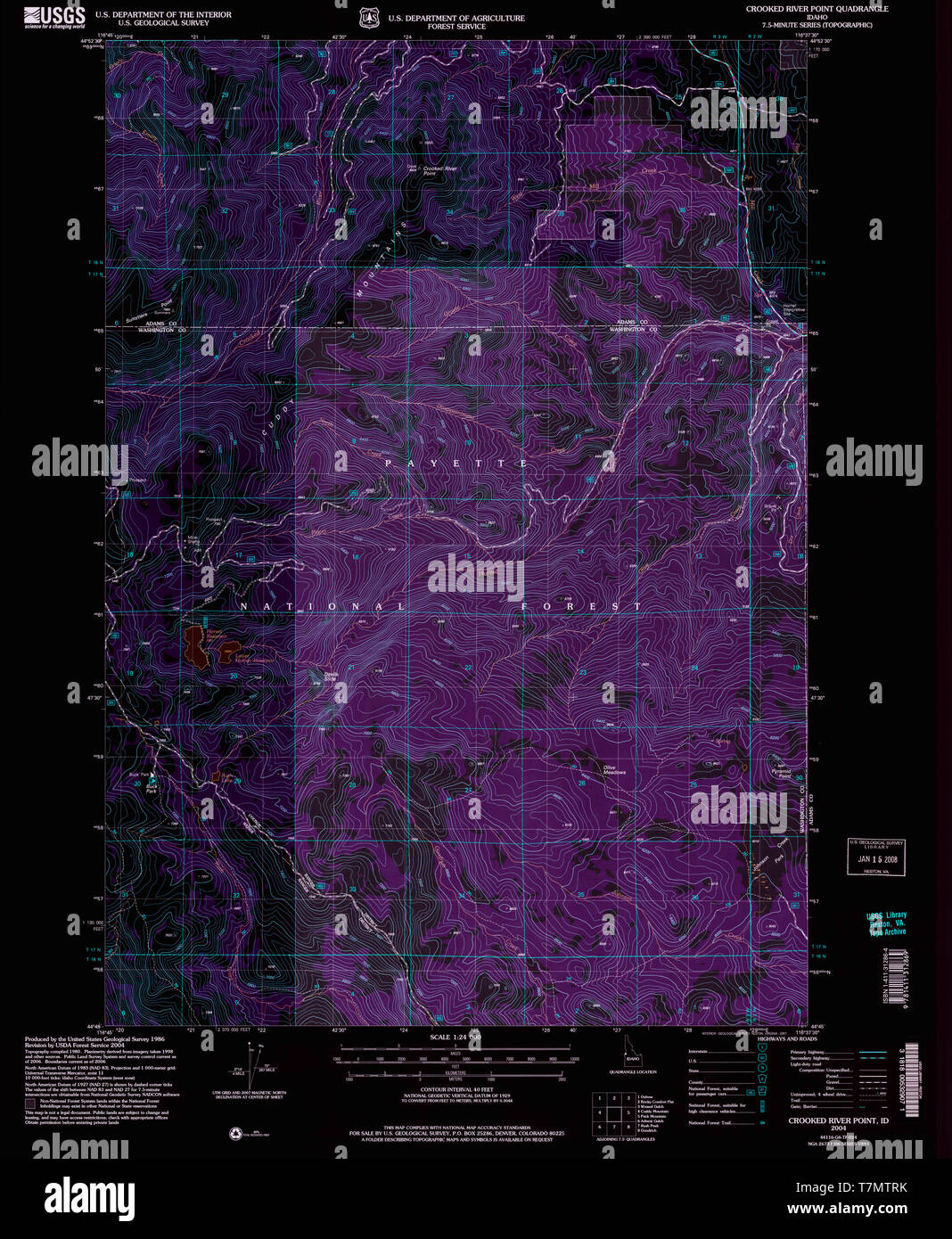 Map of crooked river hi-res stock photography and images - Alamy