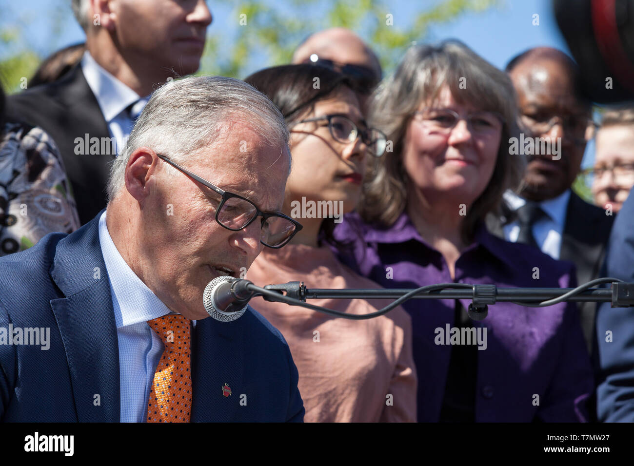 Seattle, Washington: Surrounded by supporters and state and local ...