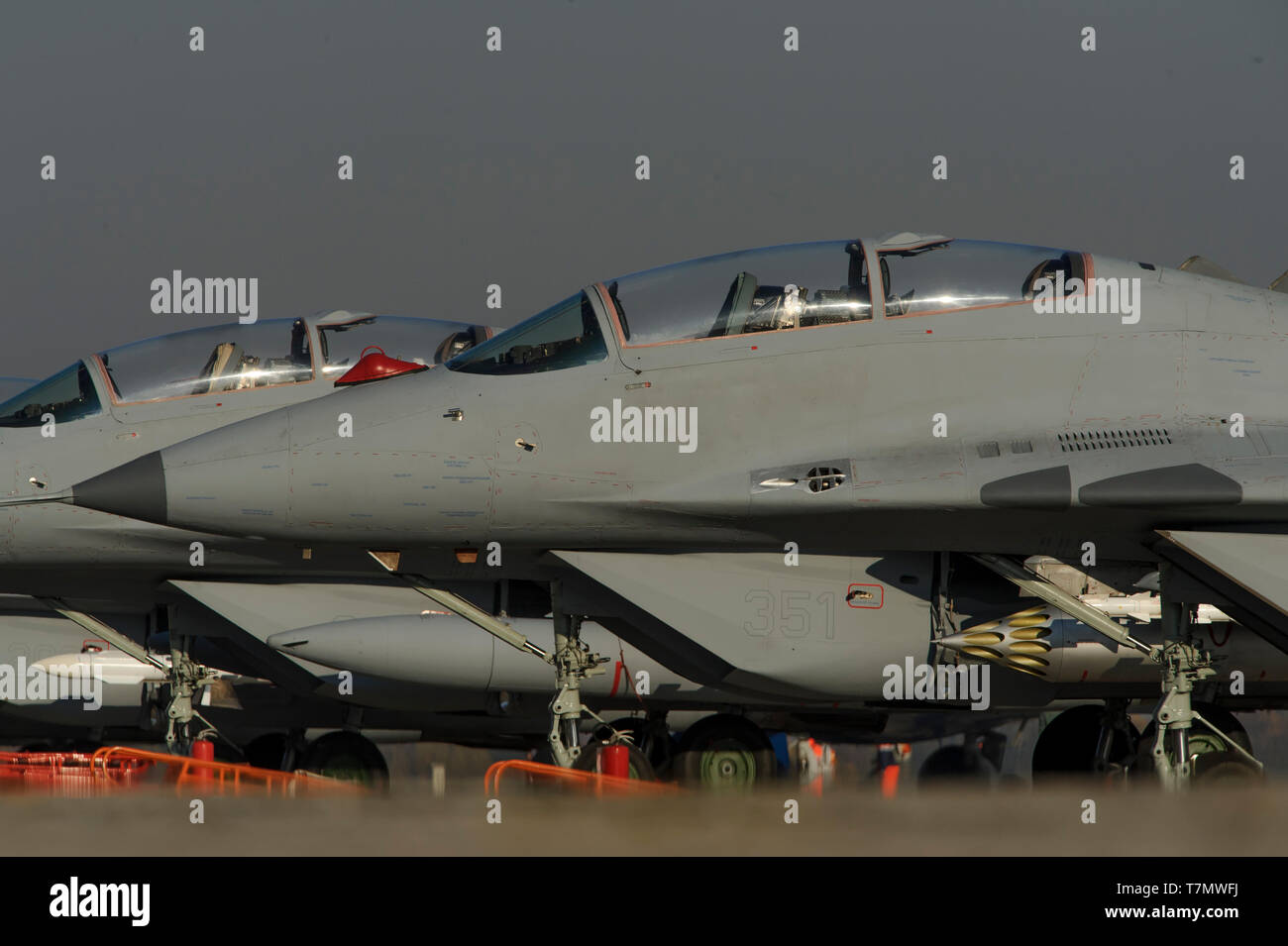 Serbian Air Force Soviet-made MiG-29 (NATO reporting name: Fulcrum) air superiority fighter jet ...