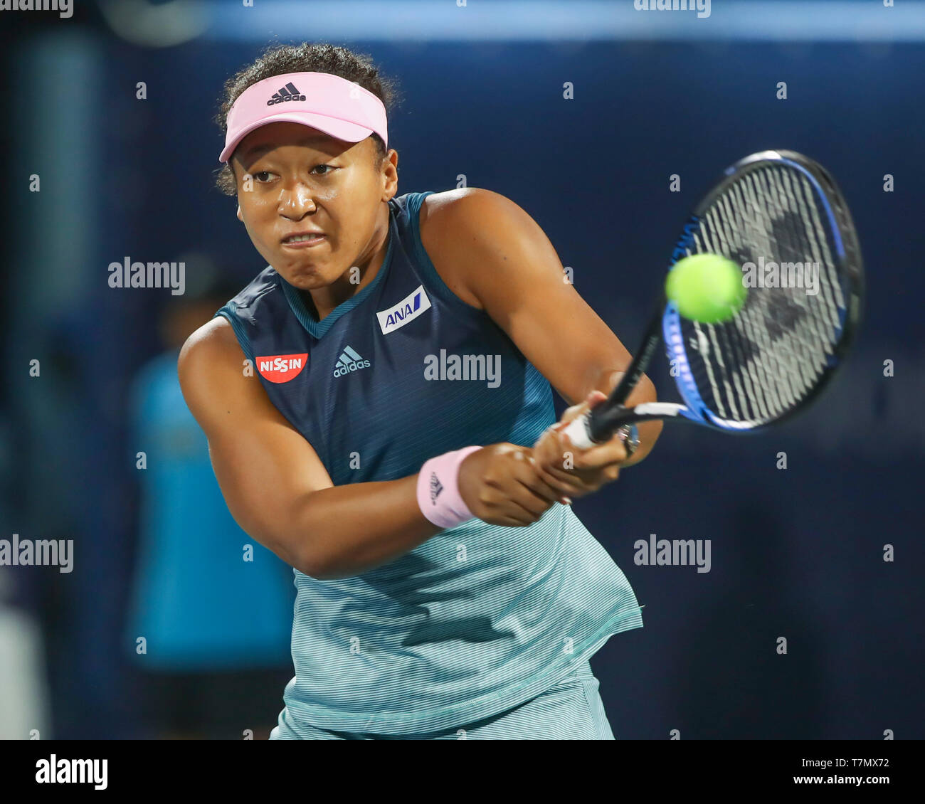Japanese tennis player Naomi Osaka playing backhand shot during Dubai ...