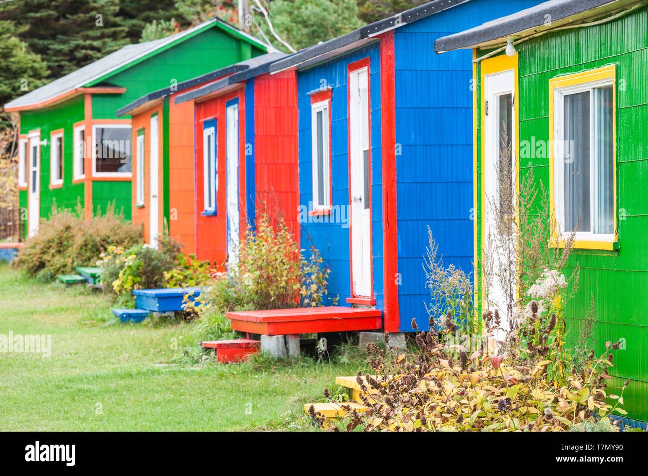 Canada, Quebec, Gaspe Peninsula, Saint-Ulric, colorful motel detail ...