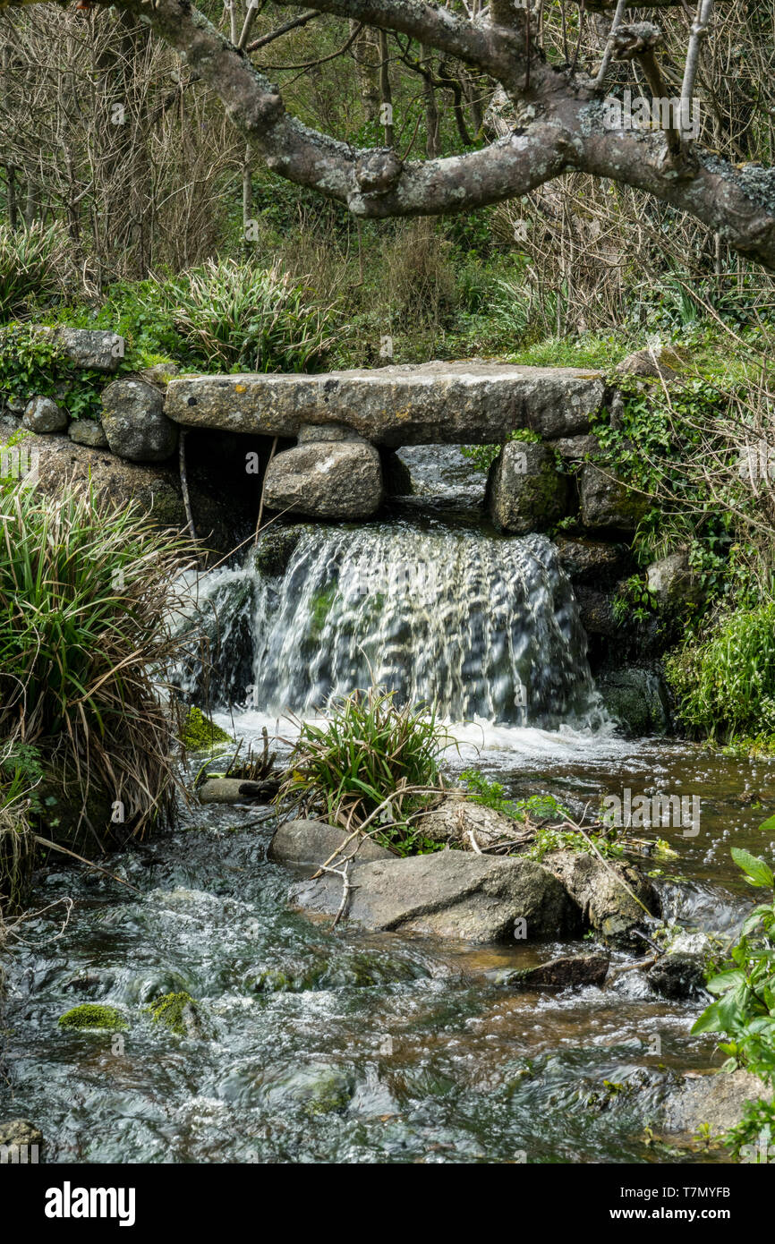 St Loy granite stone bridge Stock Photo - Alamy
