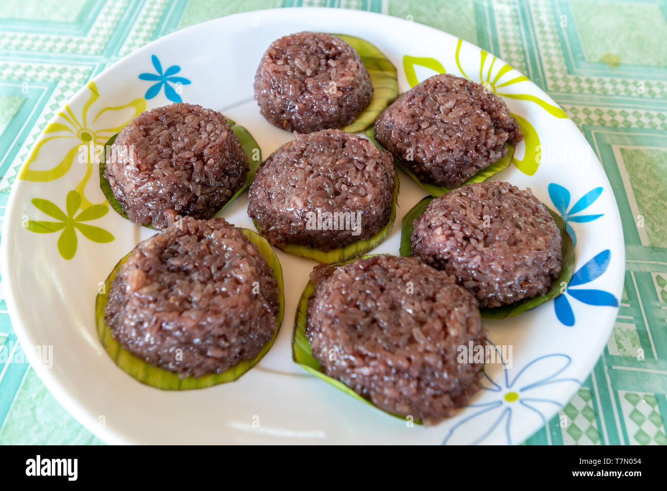 Popular Filipino dessert - Rice Cake With Coconut Syrup Stock Photo - Alamy