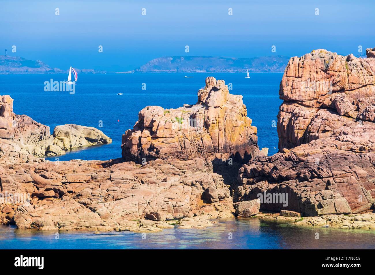 France, Cotes d'Armor, Pink Granite Coast, Perros-Guirec, Ploumanac'h ...