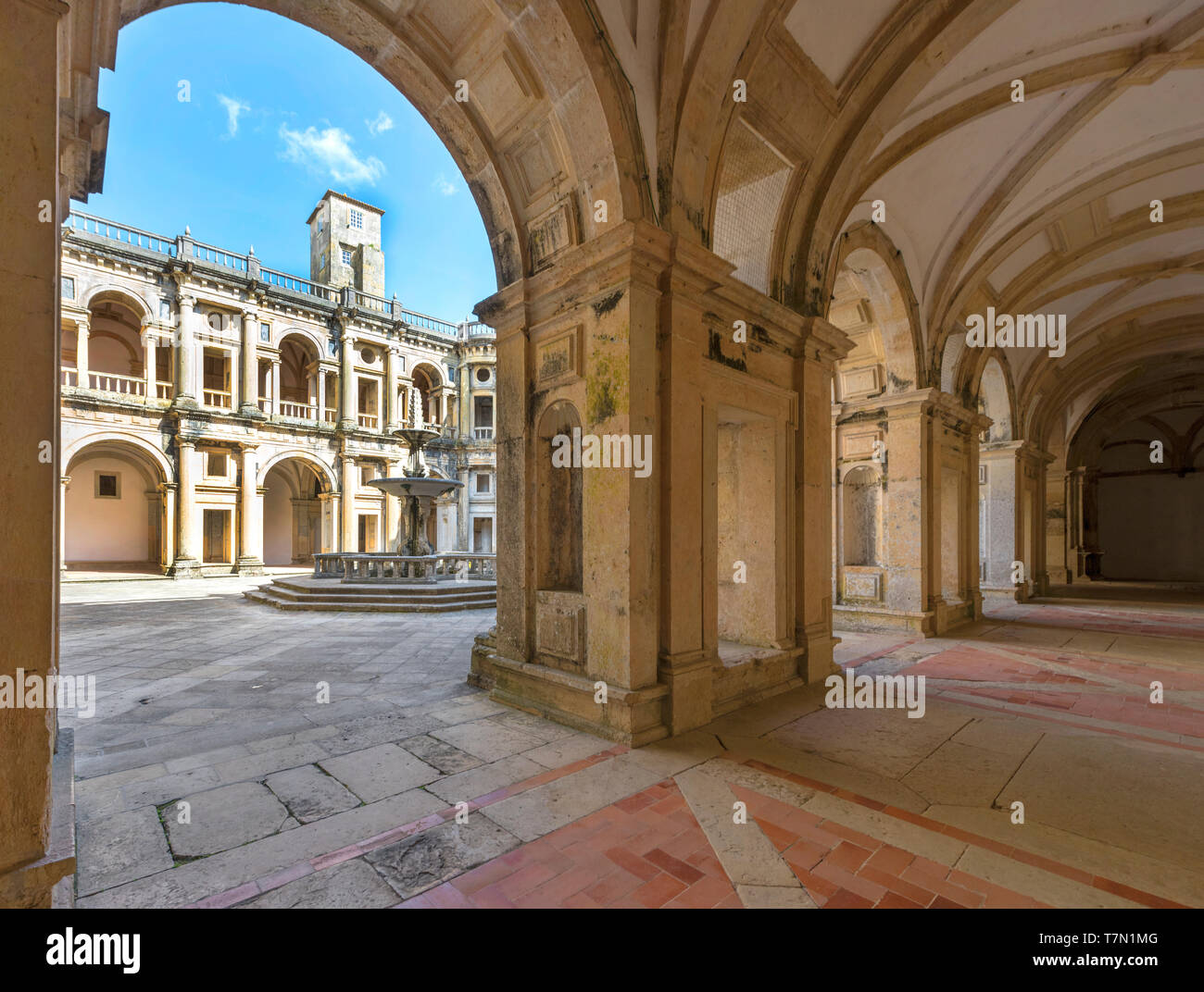 Picturesque courtyard of the Convent of Christ Stock Photo - Alamy