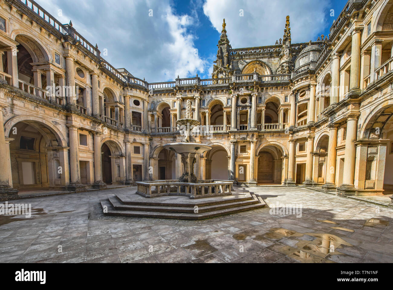 Picturesque courtyard of the Convent of Christ Stock Photo - Alamy