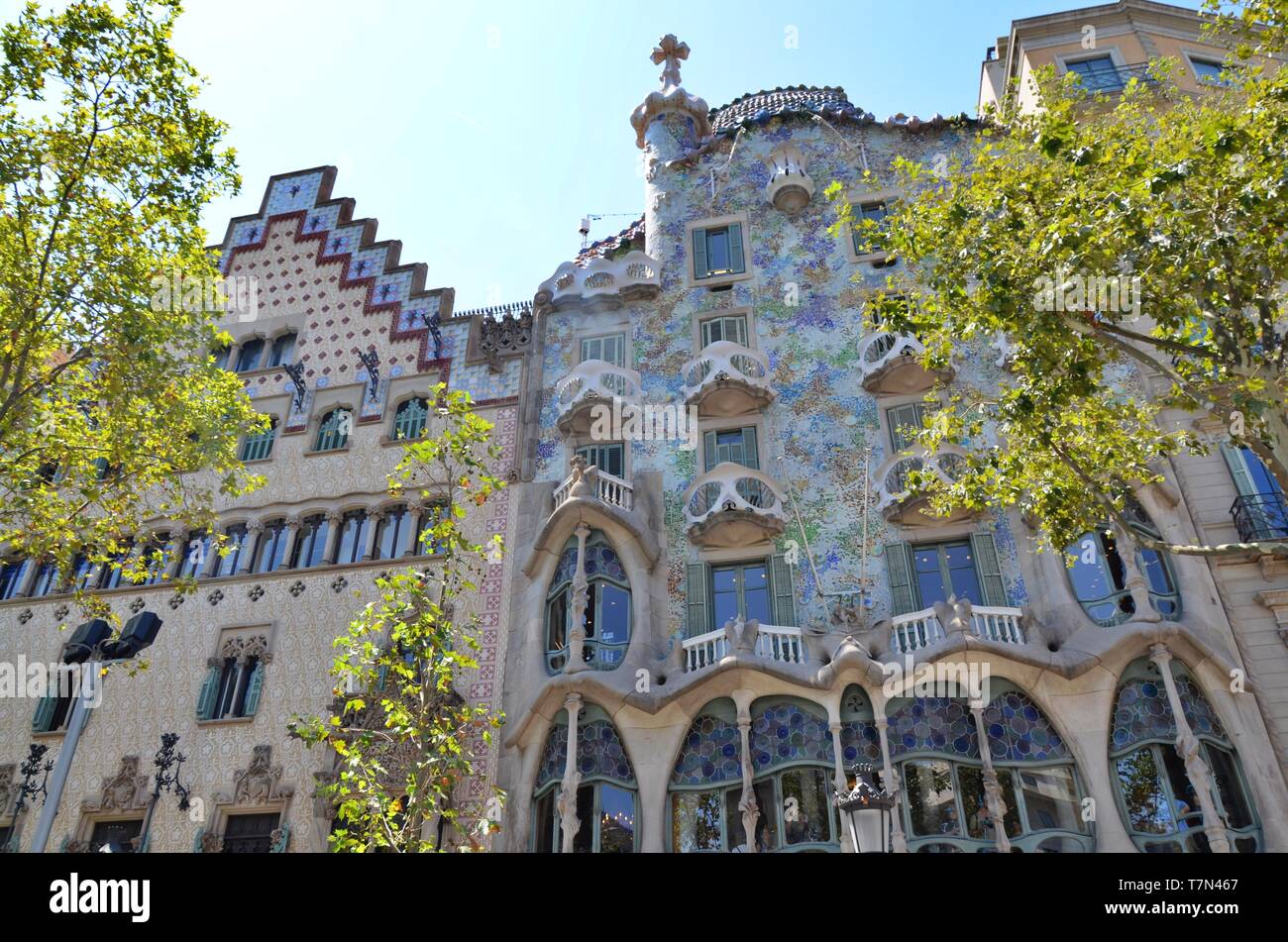Casa Batllo, building by Antoni Gaudi at Barcelona, Spain Stock Photo ...