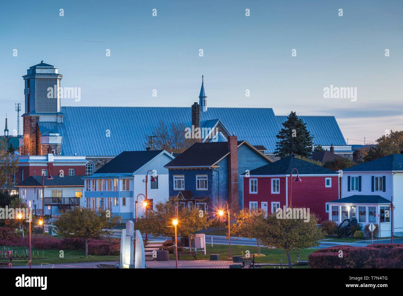 Canada, Quebec, Gaspe Peninsula, Matane, town view from the waterfront ...