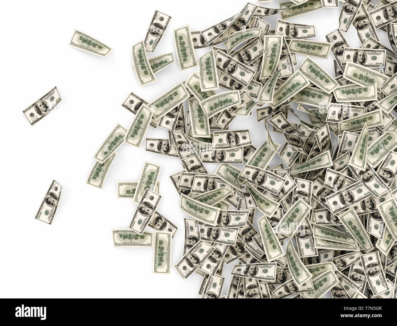 Heap of Dollar Bills isolated on white background Stock Photo - Alamy