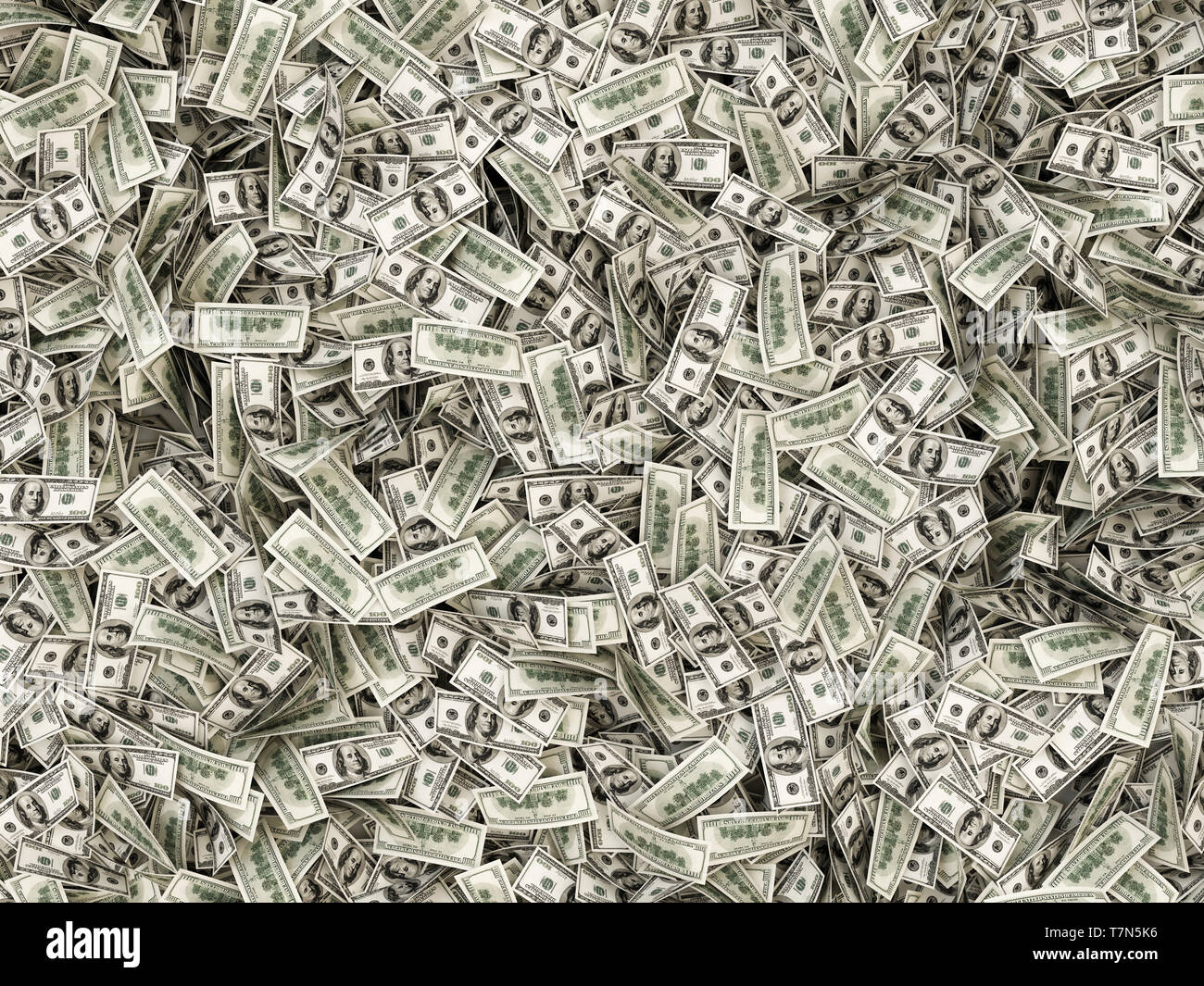 Heap of Dollar Bills isolated on white background Stock Photo - Alamy
