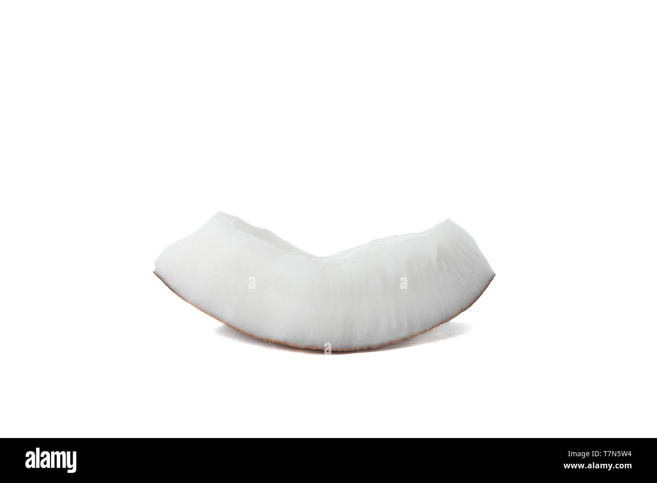 Coconut slice isolated on white background Stock Photo - Alamy