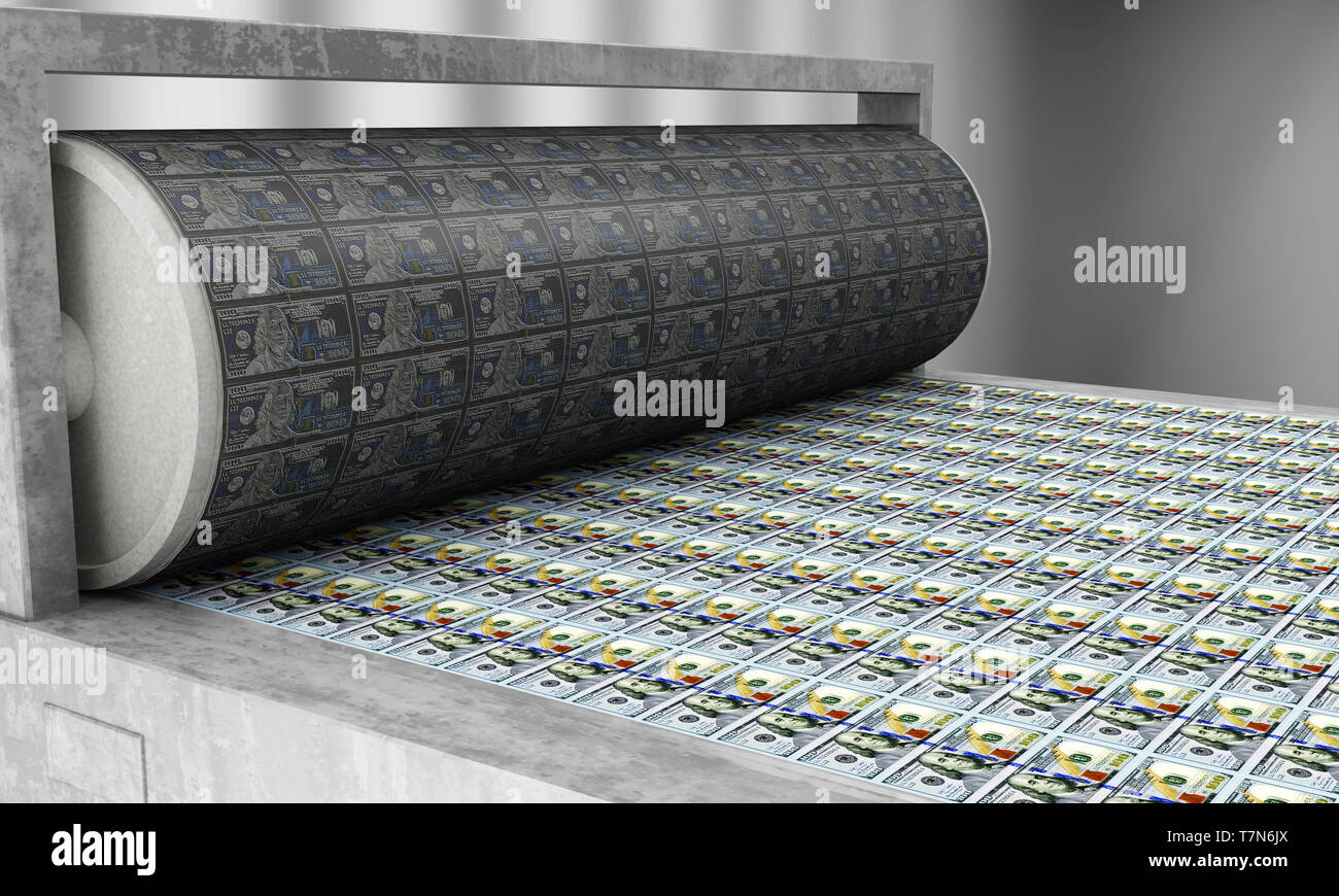 Printing Money New 100 Dollar Bills Stock Photo - Alamy