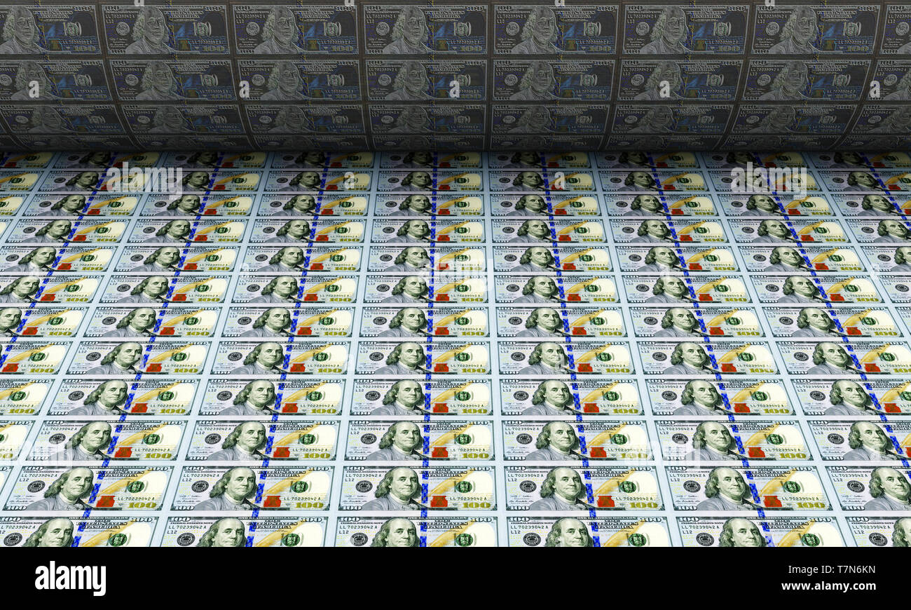 Printing Money New 100 Dollar Bills Stock Photo - Alamy