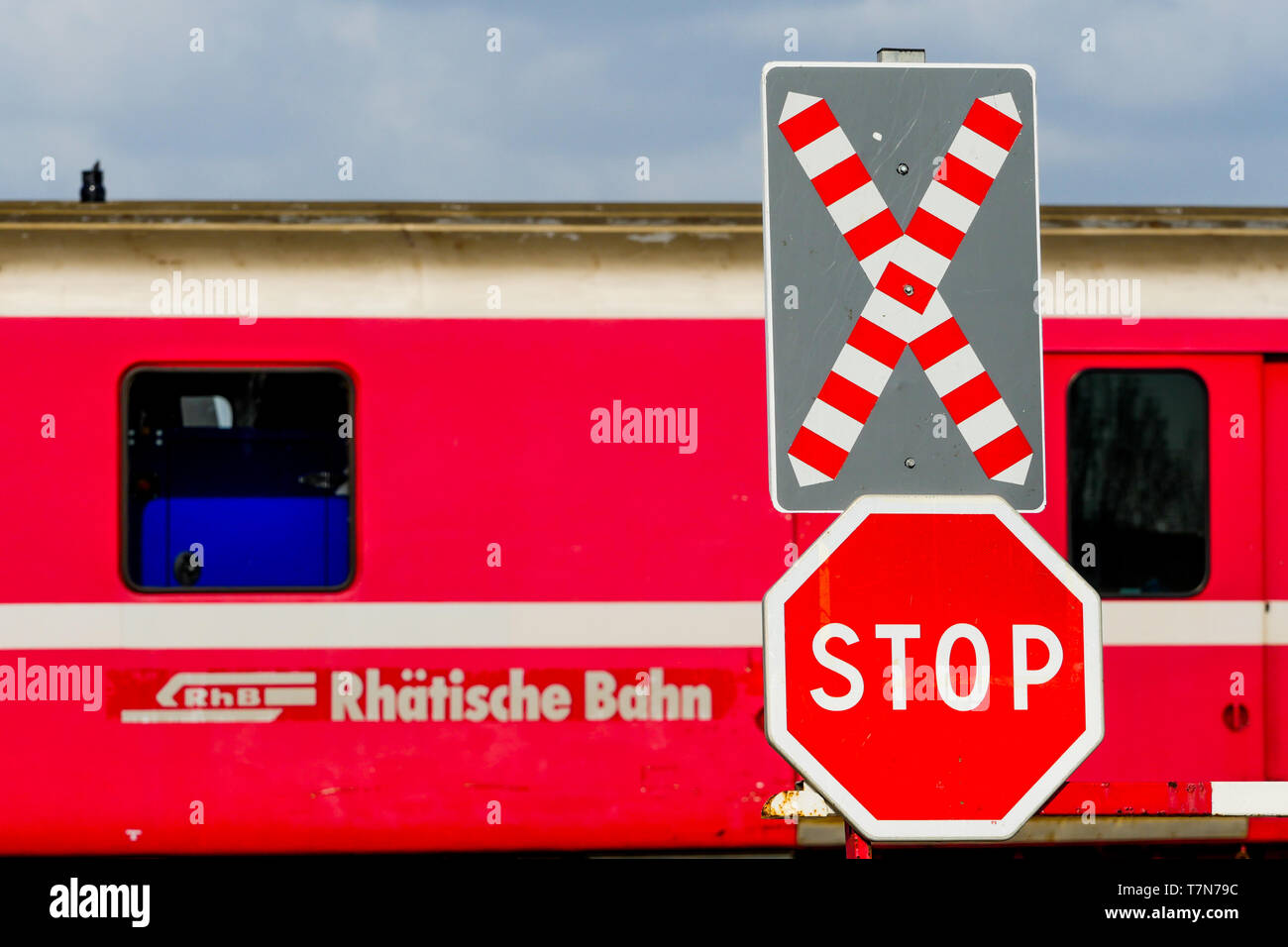 Vintage swiss train, Saint-Valéry, Bay of Somme, Somme, Haut-de-France ...