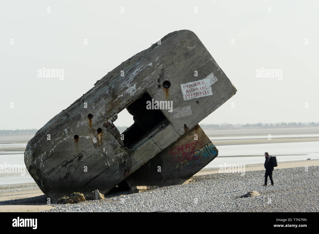 German WWII blockhaus, remains of the Atlantic Wall, Bay of Somme ...