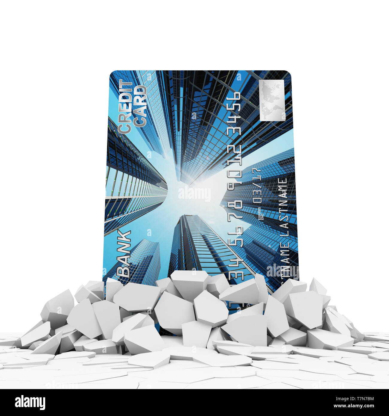 Business and Financial Concept. Credit Card Breaking Through From ...