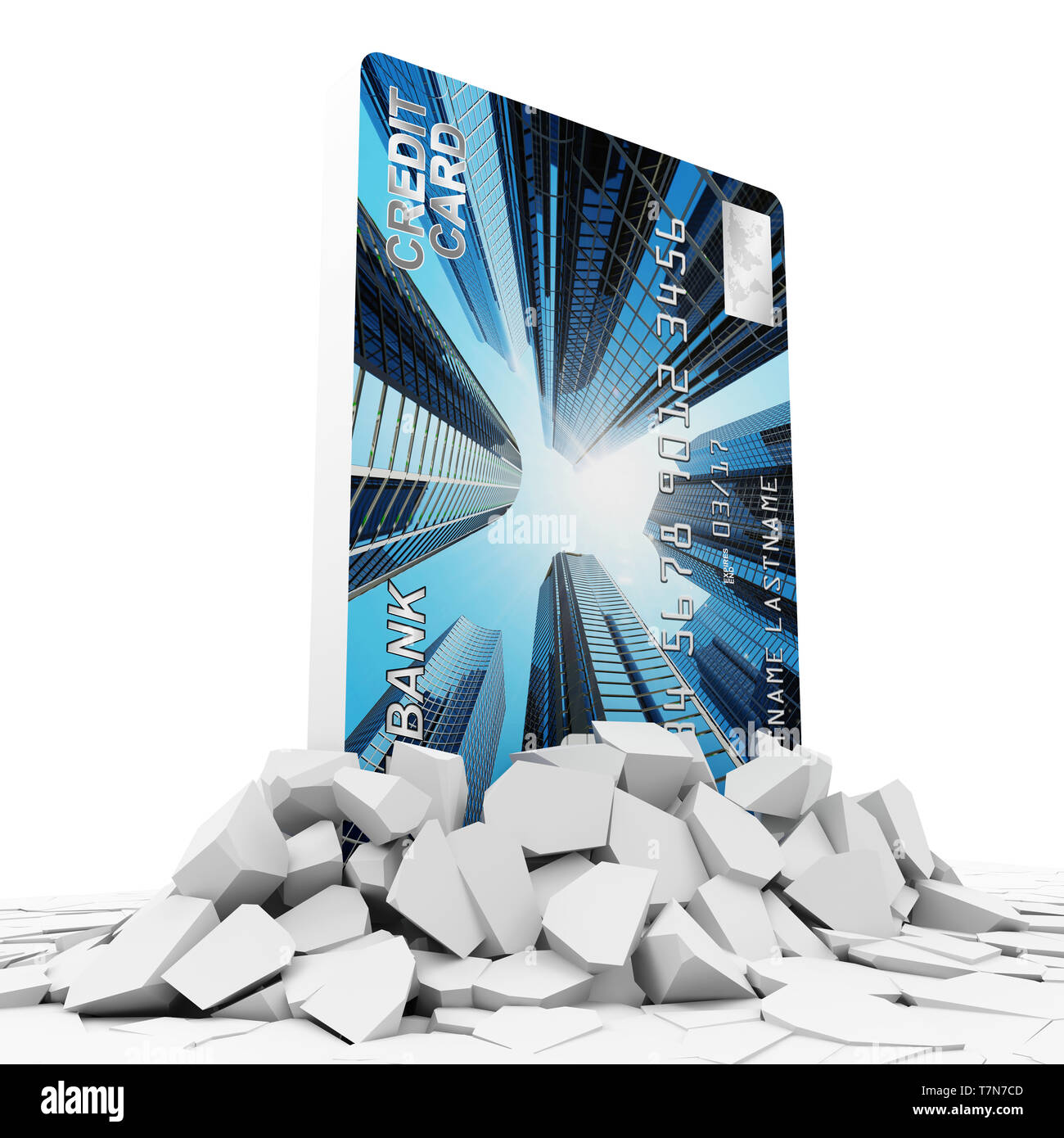 Business and Financial Concept. Credit Card Breaking Through From ...