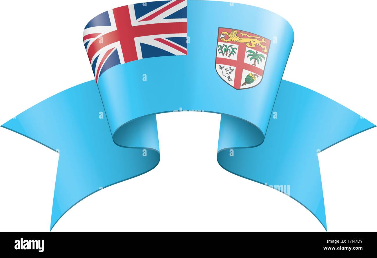 Fiji flag, vector illustration on a white background Stock Vector Image ...