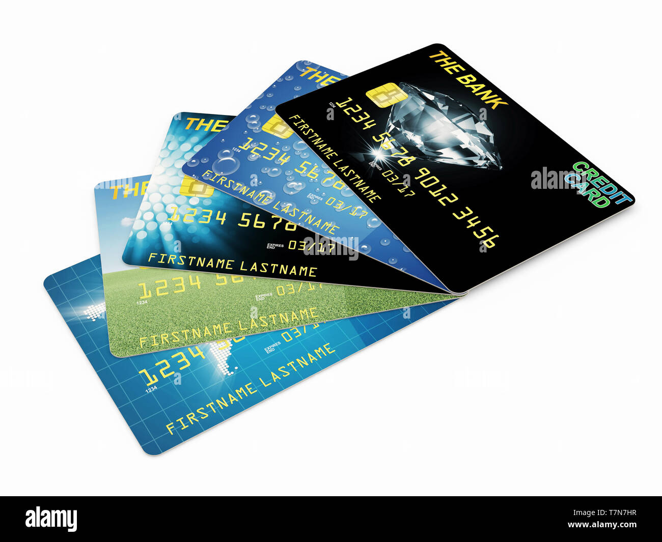 Credit Card Front and Back Side isolated on white background Stock ...