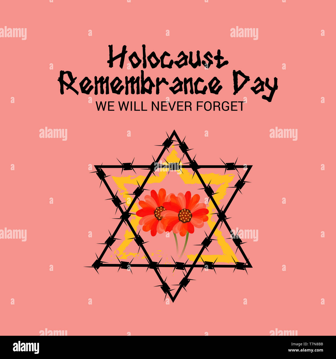 Vector illustration of a Background for We Will Never Forget. Holocaust ...