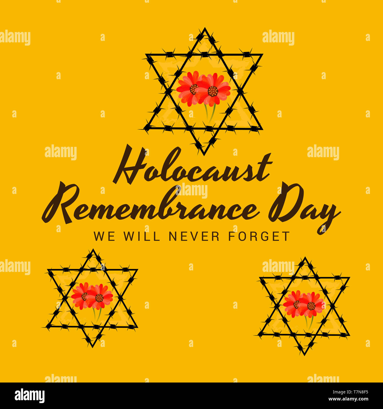 Vector illustration of a Background for We Will Never Forget. Holocaust ...