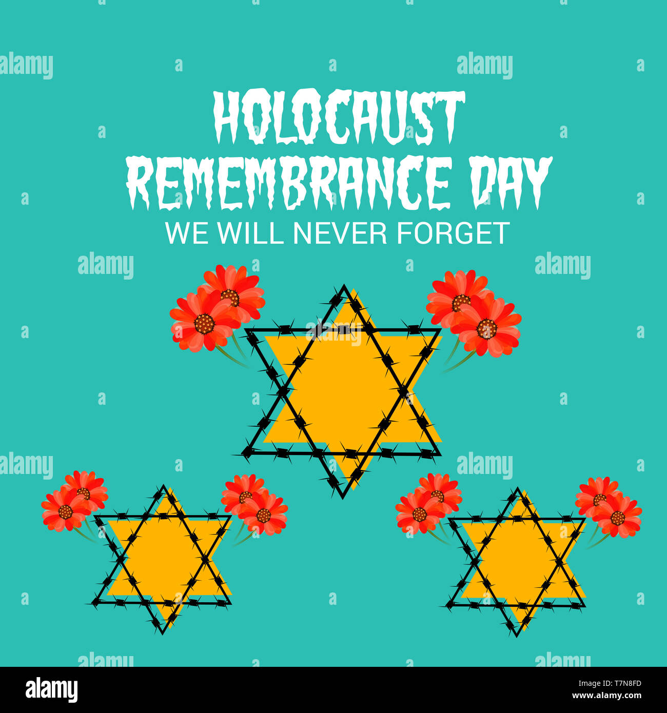 Vector illustration of a Background for We Will Never Forget. Holocaust ...
