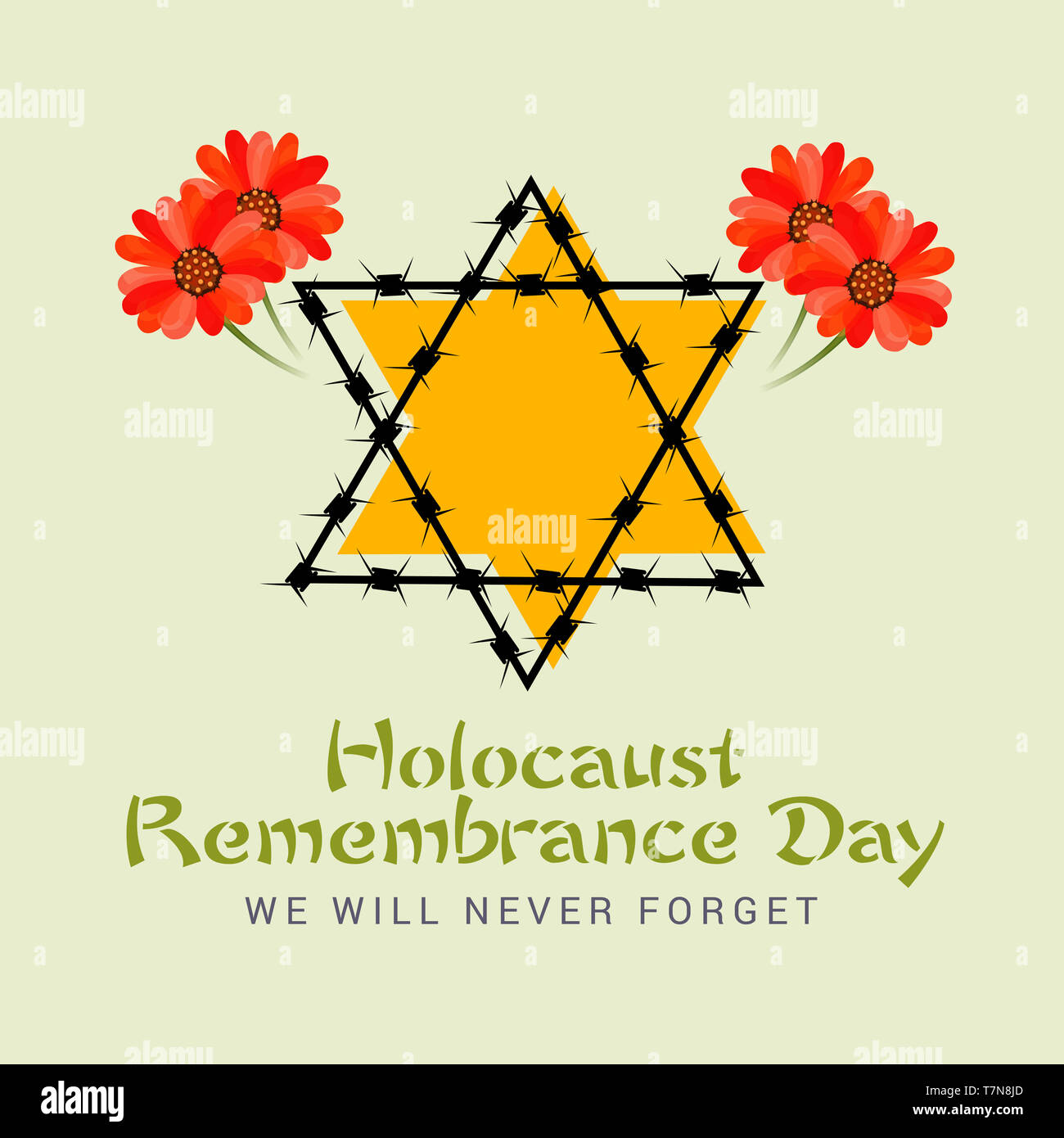 Vector illustration of a Background for We Will Never Forget. Holocaust ...
