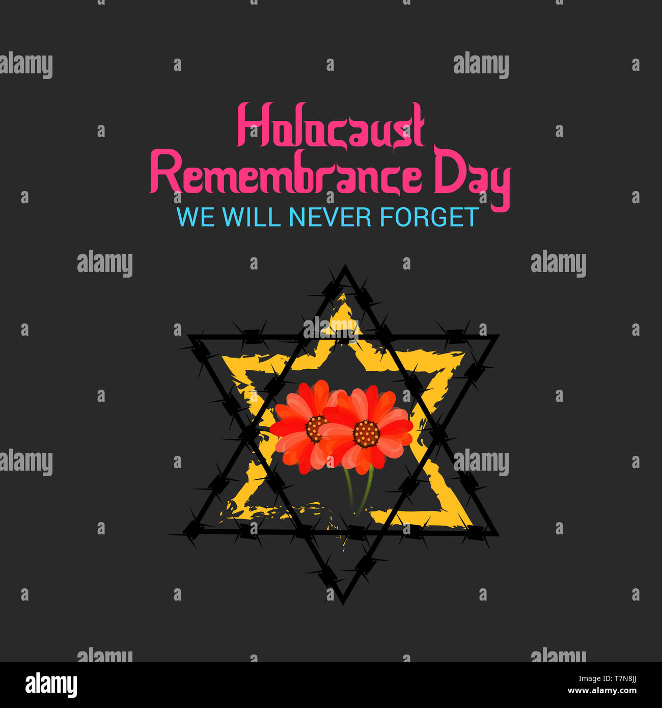 Vector illustration of a Background for We Will Never Forget. Holocaust ...