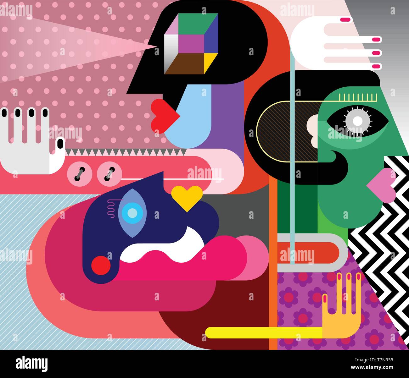 Face various directions Stock Vector Images - Alamy