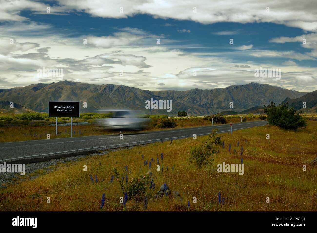 Landscape New Zealand - South Island - different NZ roads are slow ...