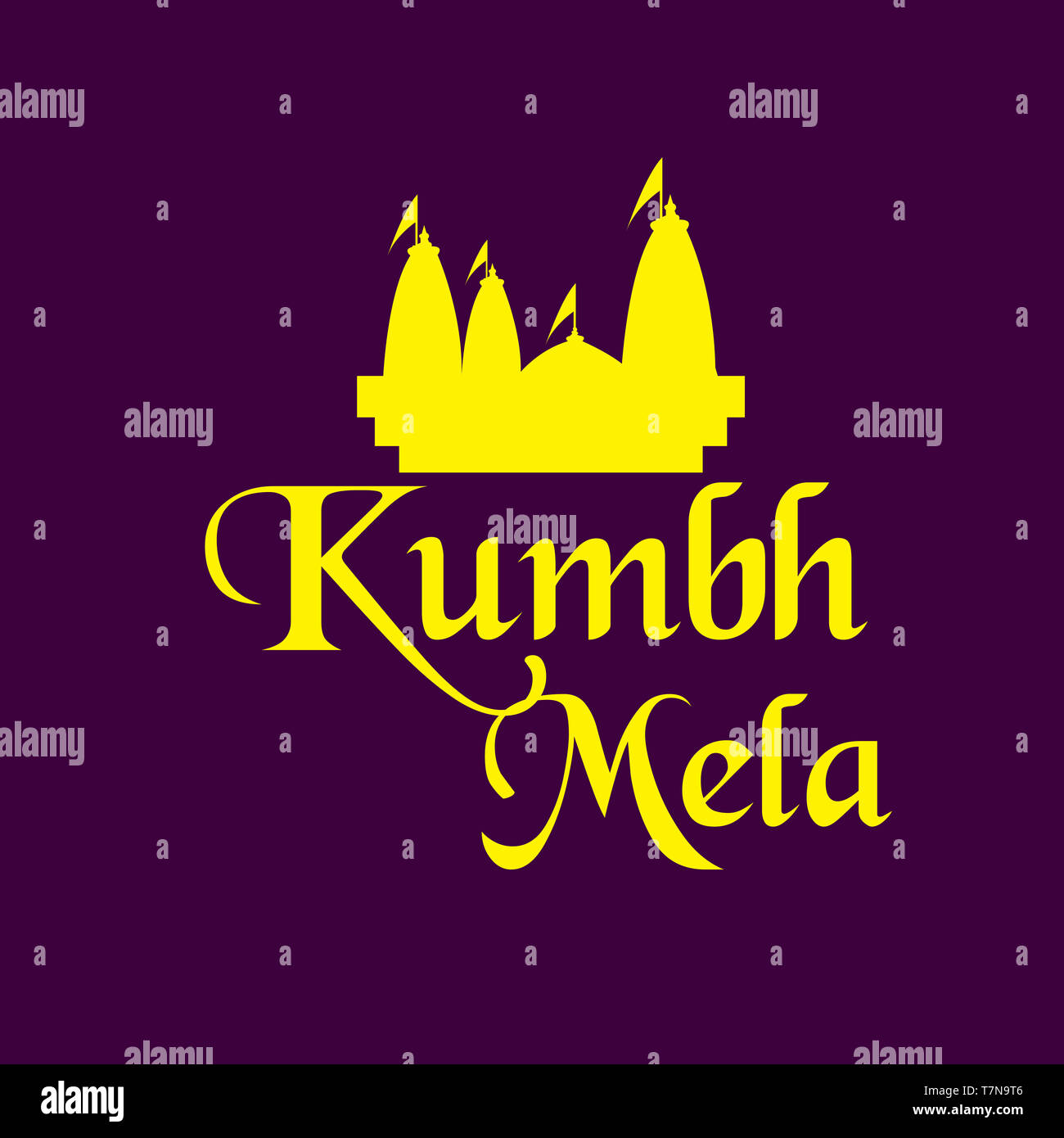Vector illustration of a Background for Kumbh Mela Festival at Pryagraj ...