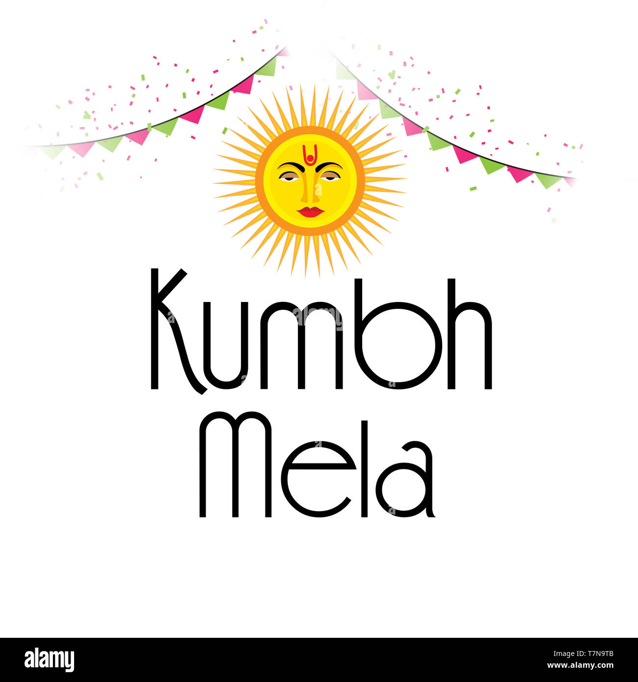 Vector illustration of a Background for Kumbh Mela Festival at Pryagraj ...