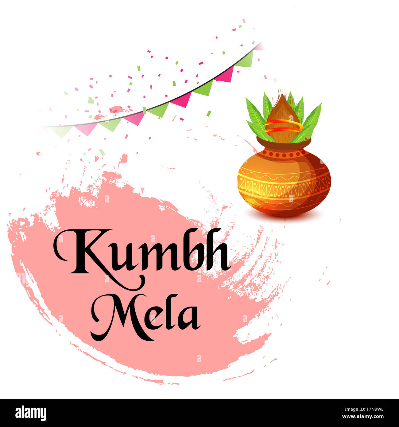 Vector illustration of a Background for Kumbh Mela Festival at Pryagraj ...