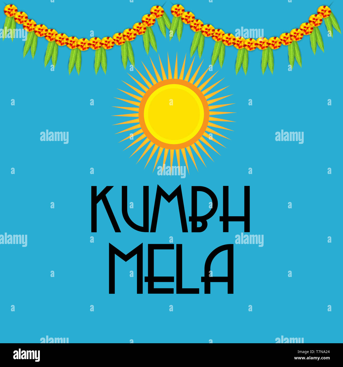 Vector illustration of a Background for Kumbh Mela Festival at Pryagraj ...