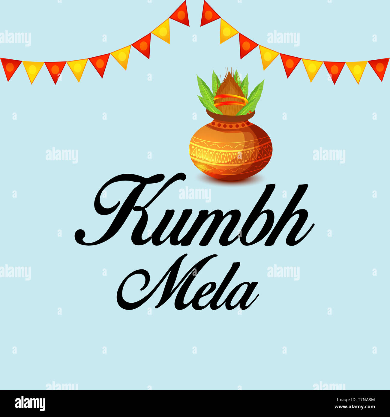 Vector illustration of a Background for Kumbh Mela Festival at Pryagraj ...