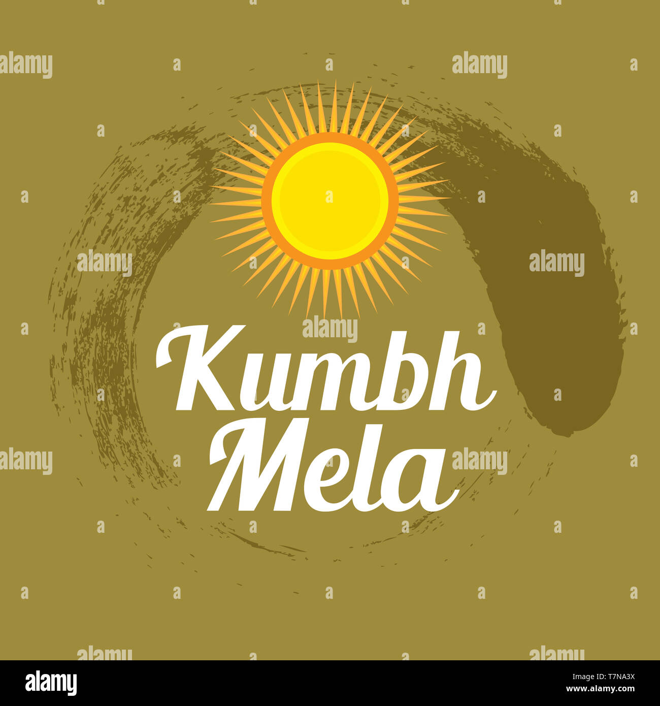 Vector illustration of a Background for Kumbh Mela Festival at Pryagraj ...