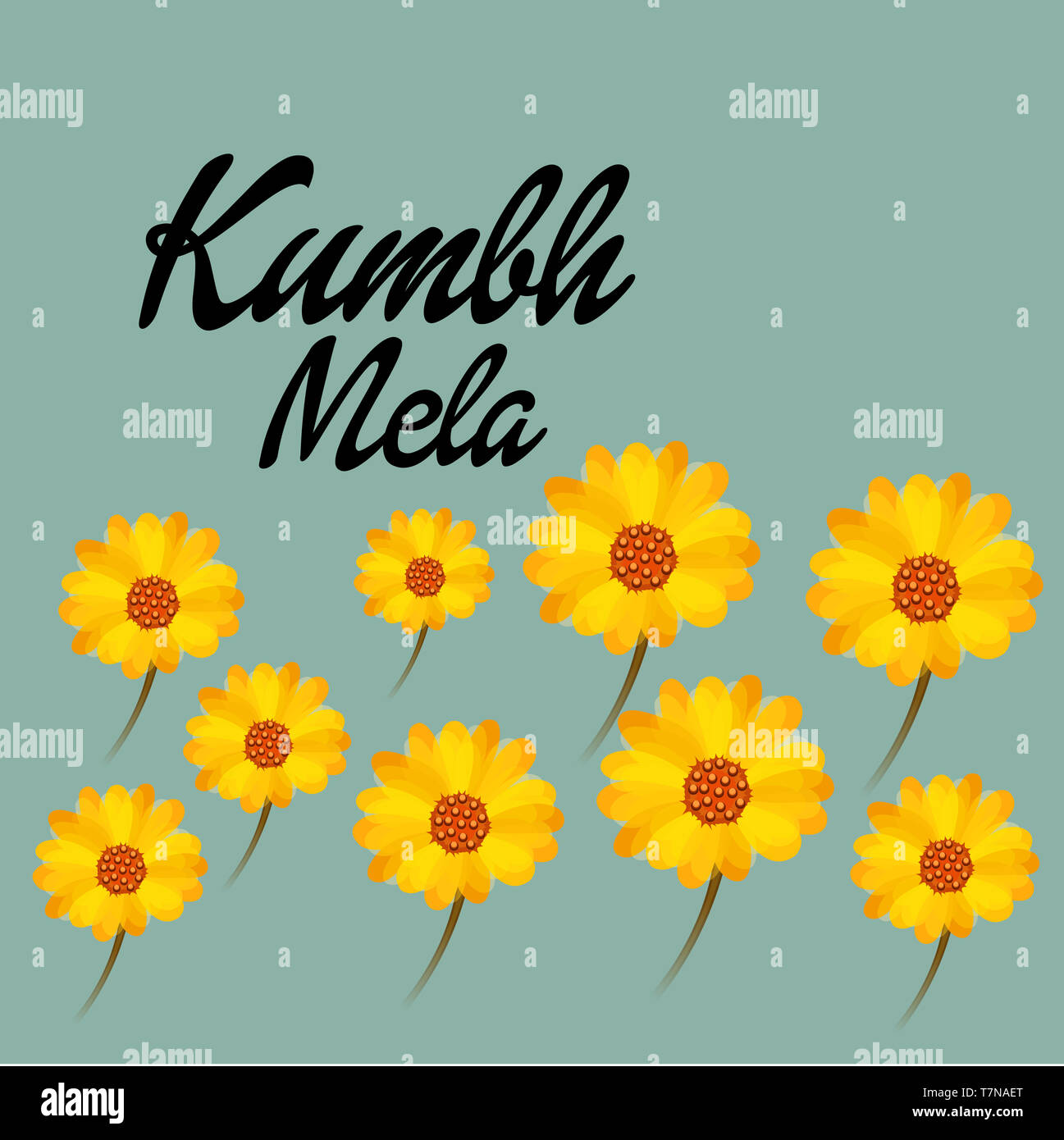 Vector illustration of a Background for Kumbh Mela Festival at Pryagraj ...
