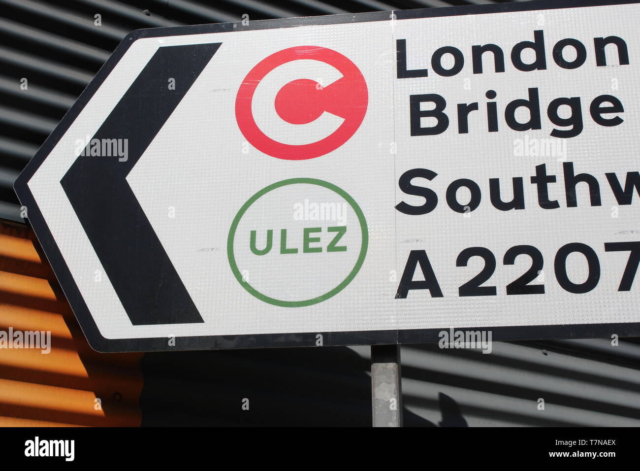 ULEZ Stock London, UK - April 9 2019: ULEZ (Ultra low emission zone ...