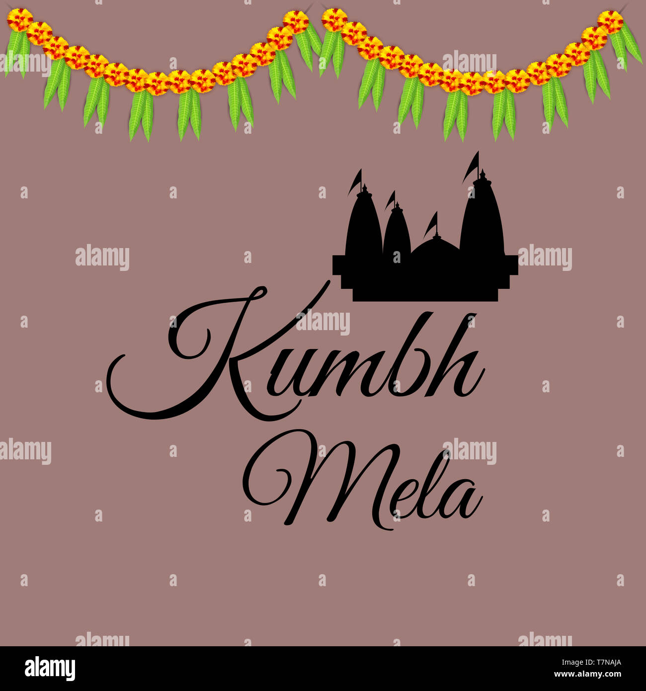 Vector illustration of a Background for Kumbh Mela Festival at Pryagraj ...