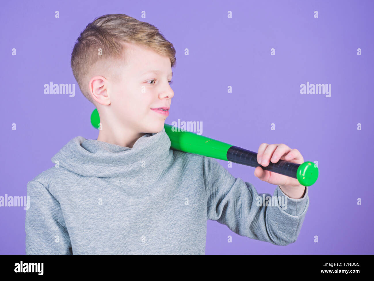 Boy hold baseball bat. Sport and hobby. Teenager boy likes baseball ...
