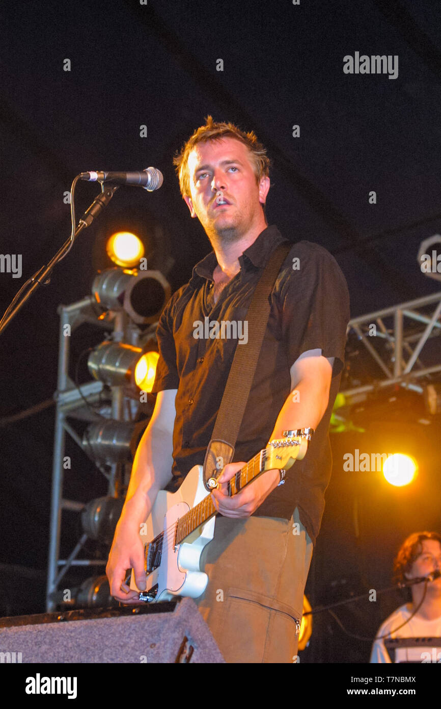 Guy Garvey singer in British band Elbow performing at the Reading ...