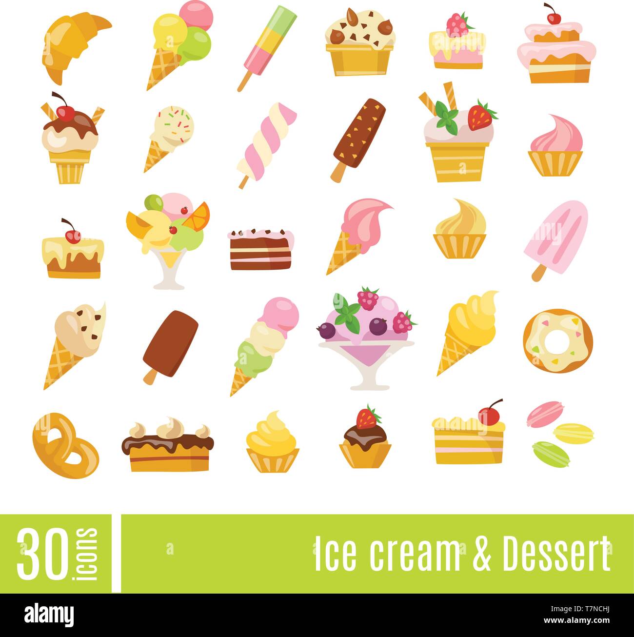 Ice Cream and Dessert infographic icons set. Ice cream and sweets ...