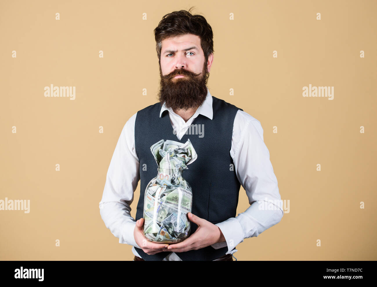 Converting national currency into dollar. Businessman keeping dollar ...