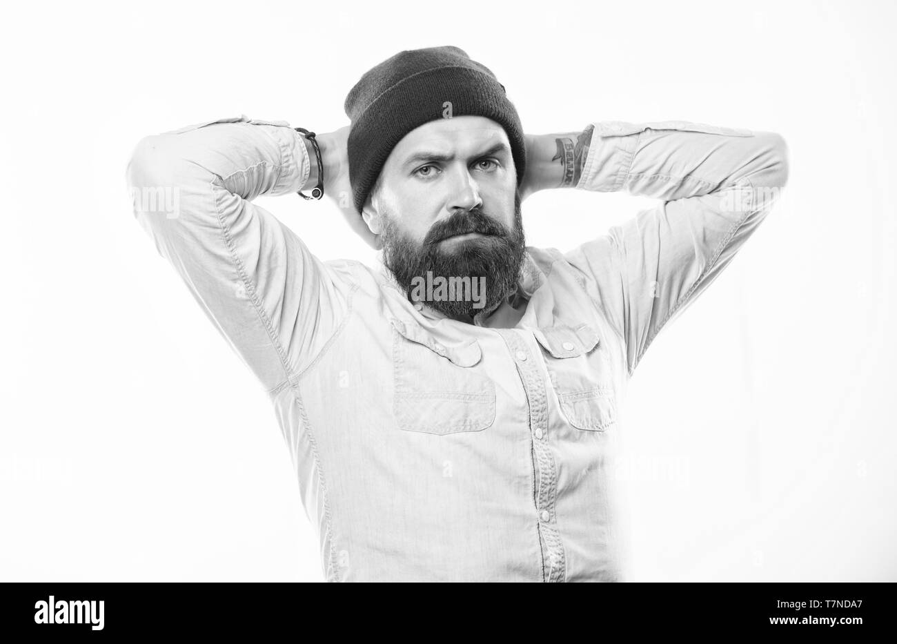 Man bearded with mustache brutal masculine appearance. Hipster style ... Man bearded with mustache brutal masculine appearance. Hipster style ...